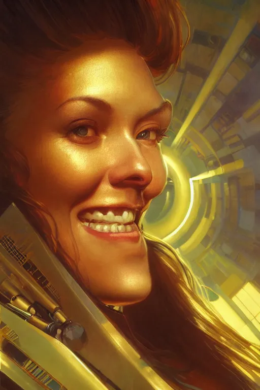 a close up portrait of a smiling cyborg, dramatic | Stable Diffusion ...