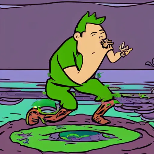 a cartoony dude throwing up a thick stream of vomit | Stable Diffusion ...