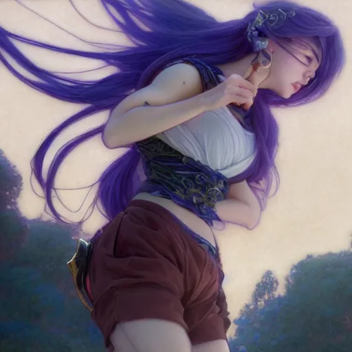 Jinx from League of Legends with blue long hair and | Stable Diffusion ...