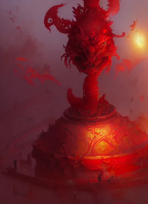 subsurface scattering, red, tang dynasty palace, | Stable Diffusion