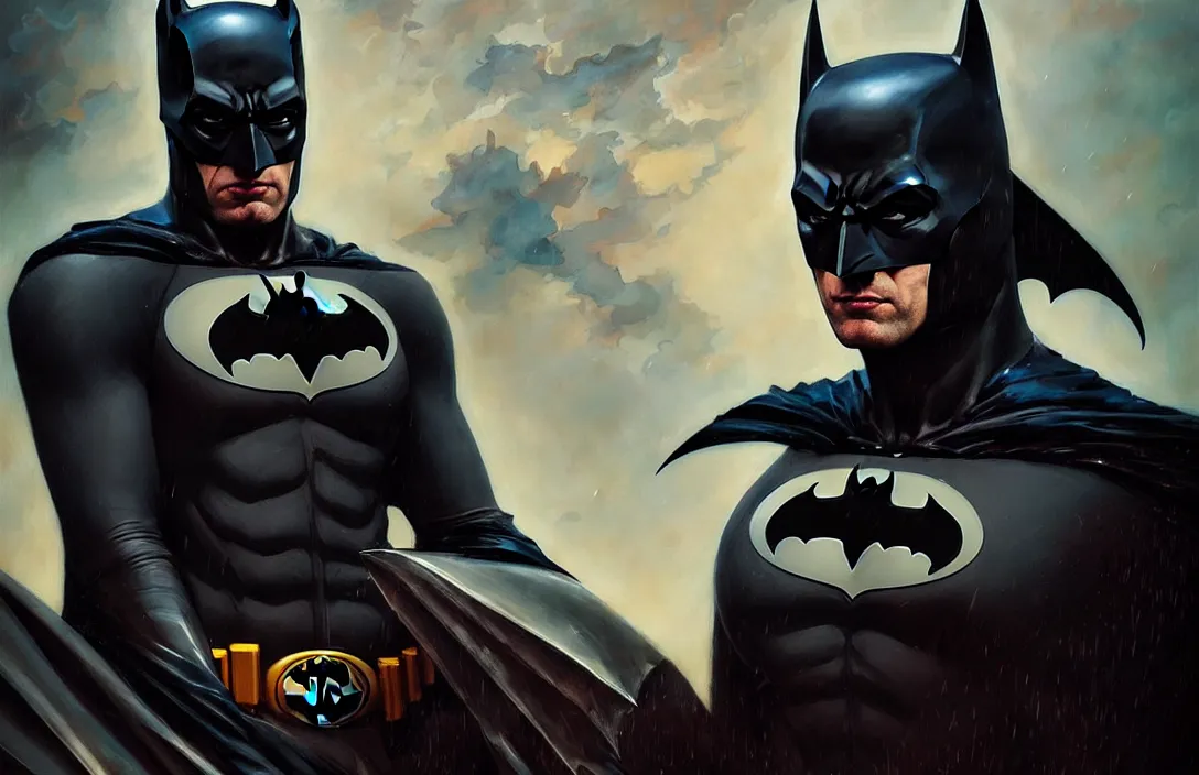 a portrait of batman standing with the batmobile by | Stable Diffusion ...