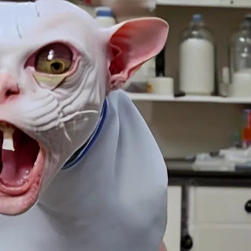 a stopmotion sphynx cat who is a mad scientist in a | Stable Diffusion ...
