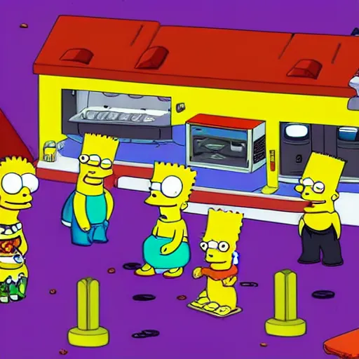 Squid Game (2021) episode featuring The Simpsons | Stable Diffusion ...