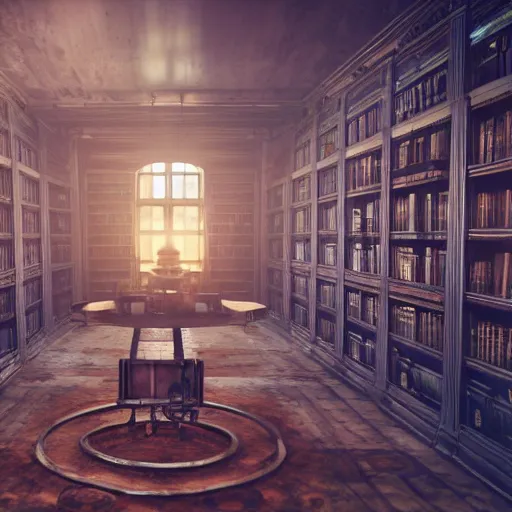 a forever library, art nuveau, steampunk, symmetry, | Stable Diffusion | OpenArt