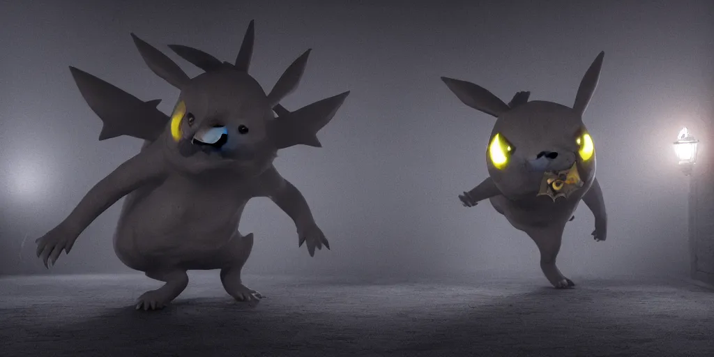 scary pikachu morphing into gruesome monster, dark | Stable Diffusion ...