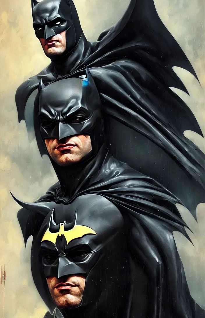 a portrait of batman standing with the batmobile by | Stable Diffusion ...