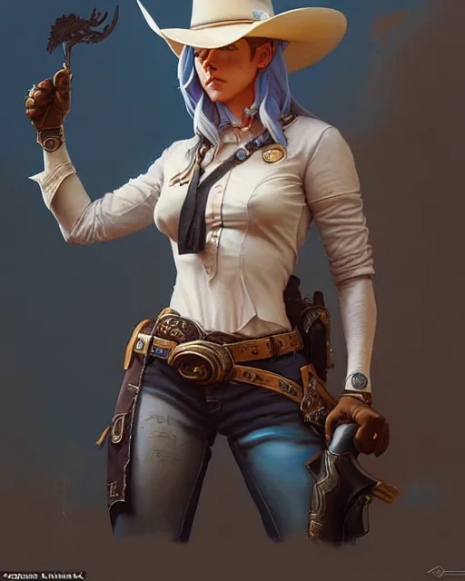 ashe the cowgirl from overwatch, character portrait, | Stable Diffusion ...