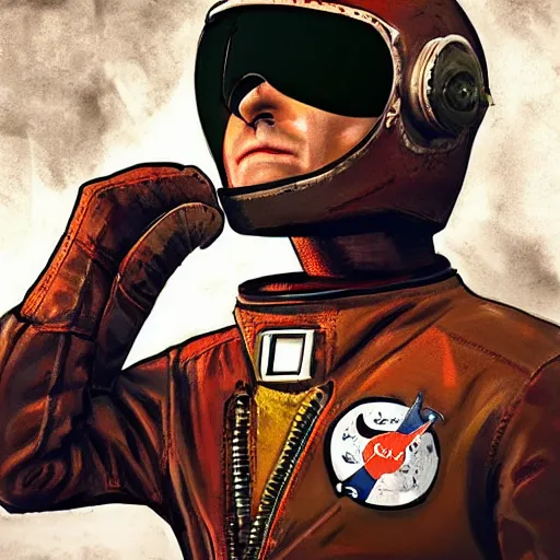 [Leather and rust cosmonaut holding a checkered flag, | Stable ...
