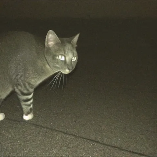 faceless cat midnight trail cam night vision | Stable Diffusion | OpenArt