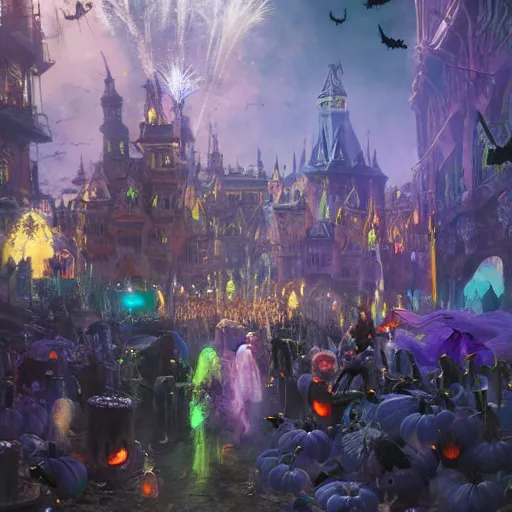 grand halloween festival with ghouls and goblins | Stable Diffusion ...