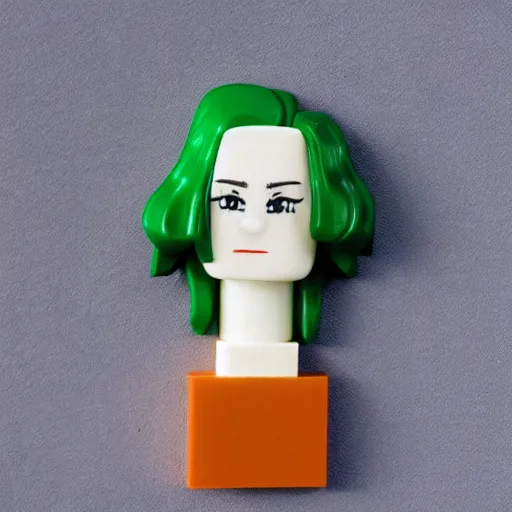 lego sculpture of a woman with green streaks in her | Stable Diffusion ...