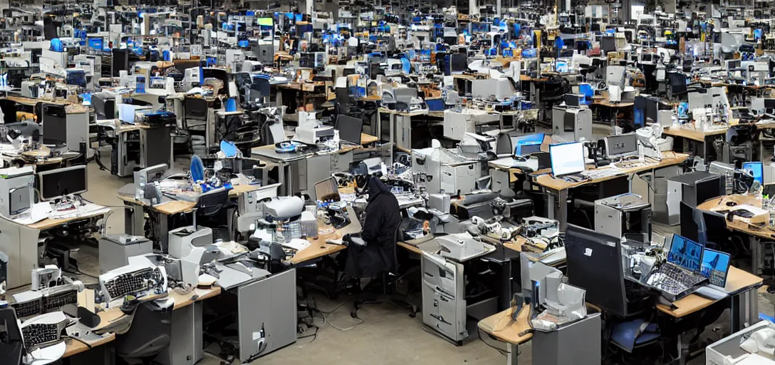 cyber wizard in a workshop full of computers and | Stable Diffusion ...