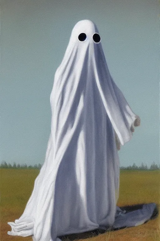 a cloth ghost wearing sunglass, painting by by ralph | Stable Diffusion ...