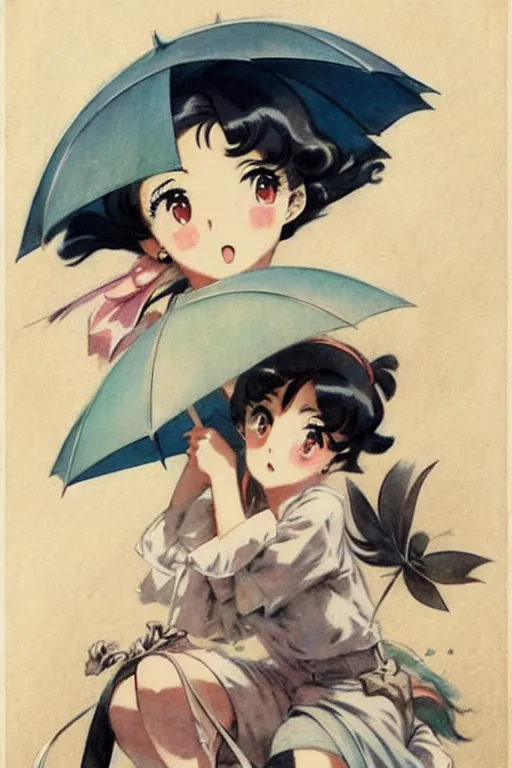 1950s anime cover art . muted colors.))))) by | Stable Diffusion