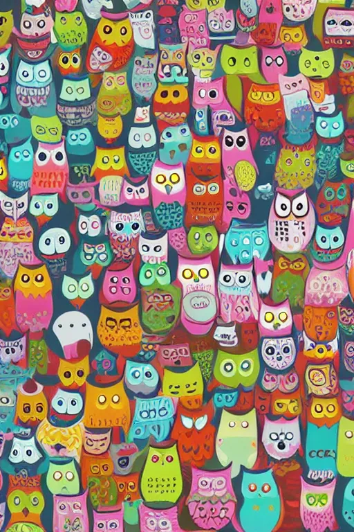 owl by jon burgerman and luke pearson - n 4 | Stable Diffusion | OpenArt