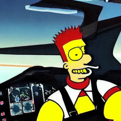 Bart Simpson in the cockpit of an advanced fighter jet | Stable ...