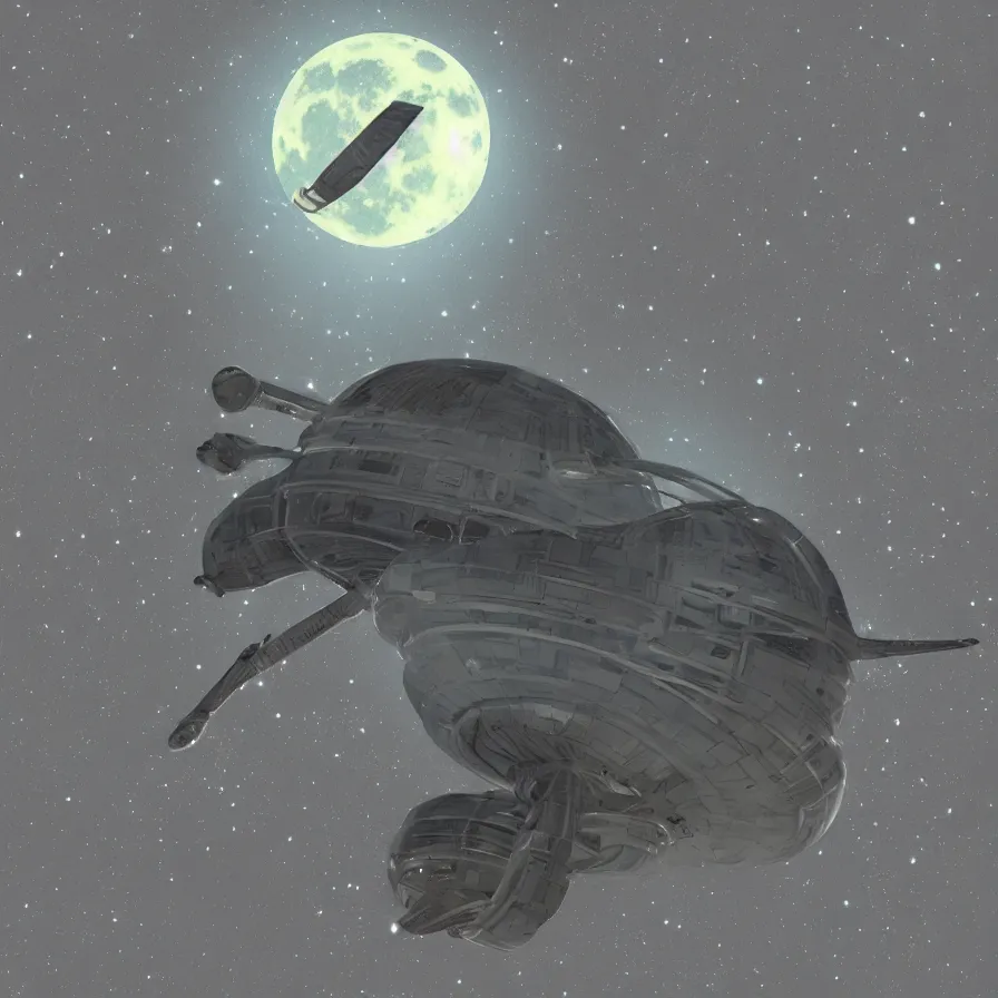 alien sci - fi spaceship moon | Stable Diffusion | OpenArt