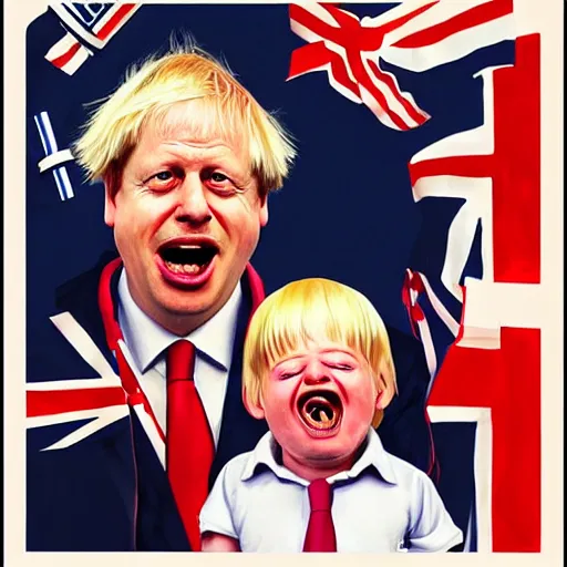 illustration of Boris Johnson and Nigel Farage as | Stable Diffusion ...