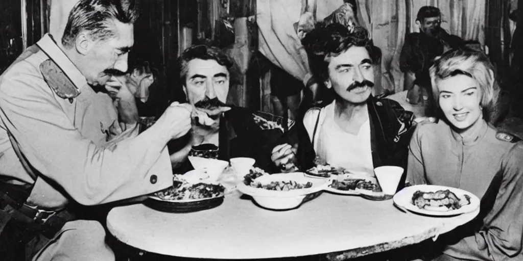 Joseph Stalin and Maria Sharapova eating lunch, 4k | Stable Diffusion ...