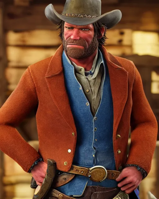 arthur morgan as a muppet. highly detailed felt. hyper | Stable ...