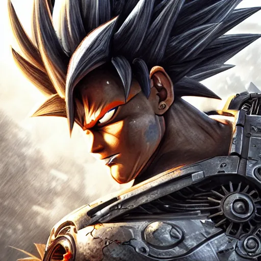 cyborg son goku, hyper-detailed, smooth, sharp focus, | Stable Diffusion