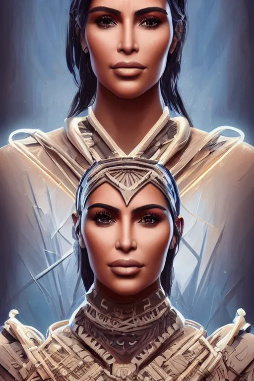 symmetry!! portrait of kim kardashian in the style of | Stable ...