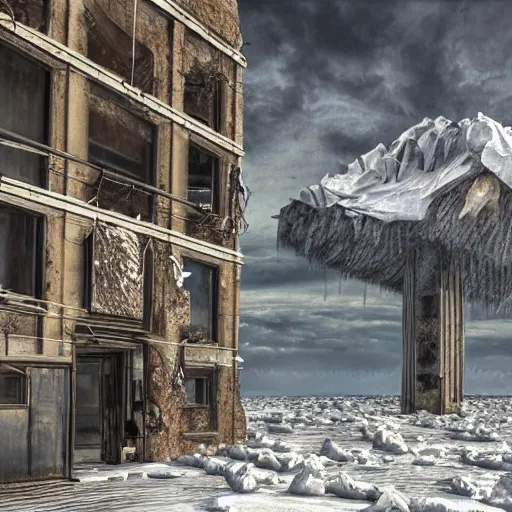 highly detailed urban landscape, decay, antarctica, | Stable Diffusion ...