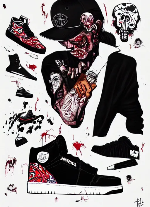zombie jordan shoes hiphop streetwear drip, tristan | Stable Diffusion ...