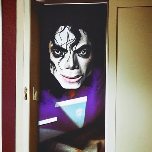 a photo of a door, michael jackson hiding inside a box | Stable ...