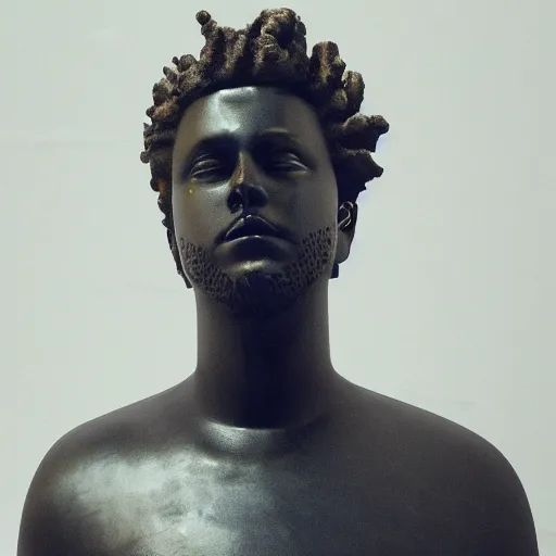 the weeknd marble statue, vaporwave | Stable Diffusion