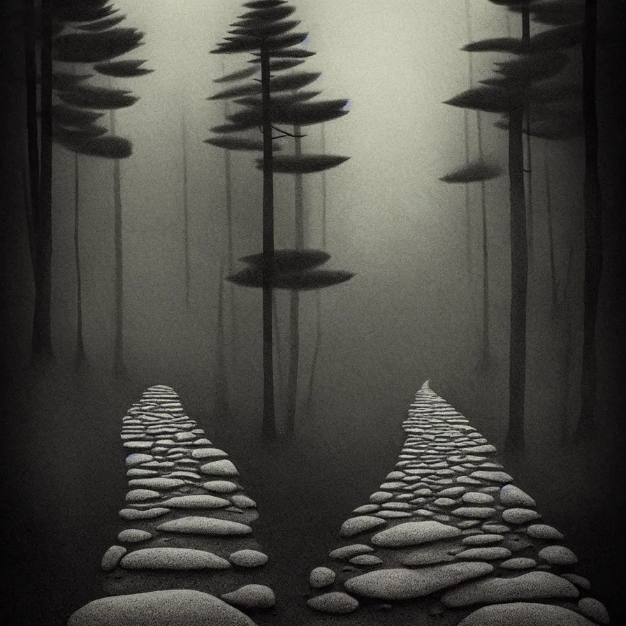surrealist abstract black ink artwork of a stone path | Stable Diffusion | OpenArt