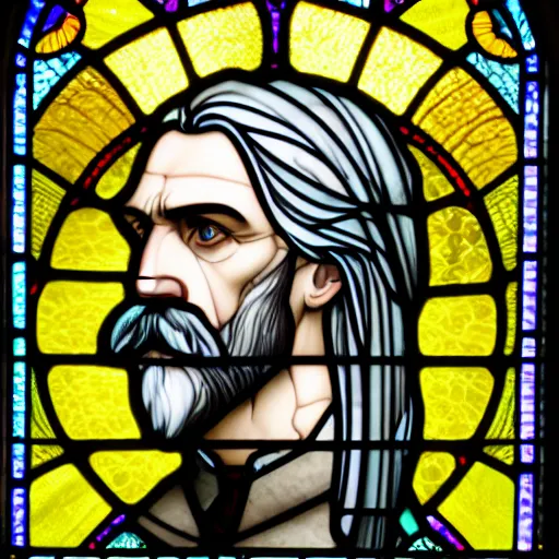 detailed side - view portrait of vesemir, a very old | Stable Diffusion ...