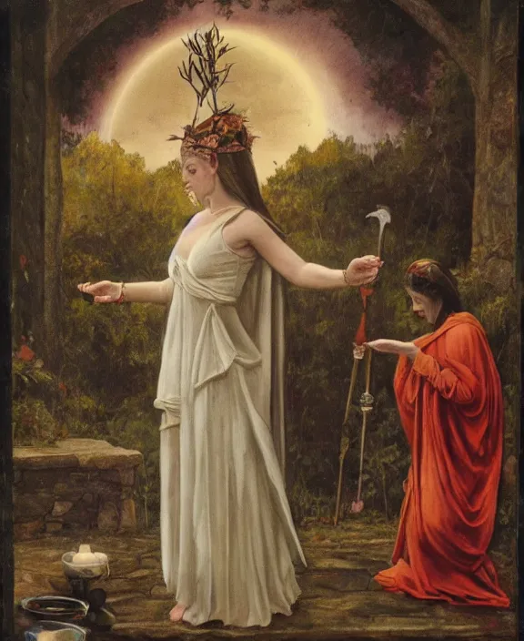 a pagan female sorcerer performing a fertility ritual | Stable ...