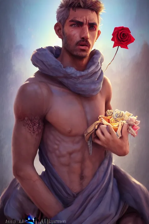 a cool and muscular male refugee of legends character, | Stable ...