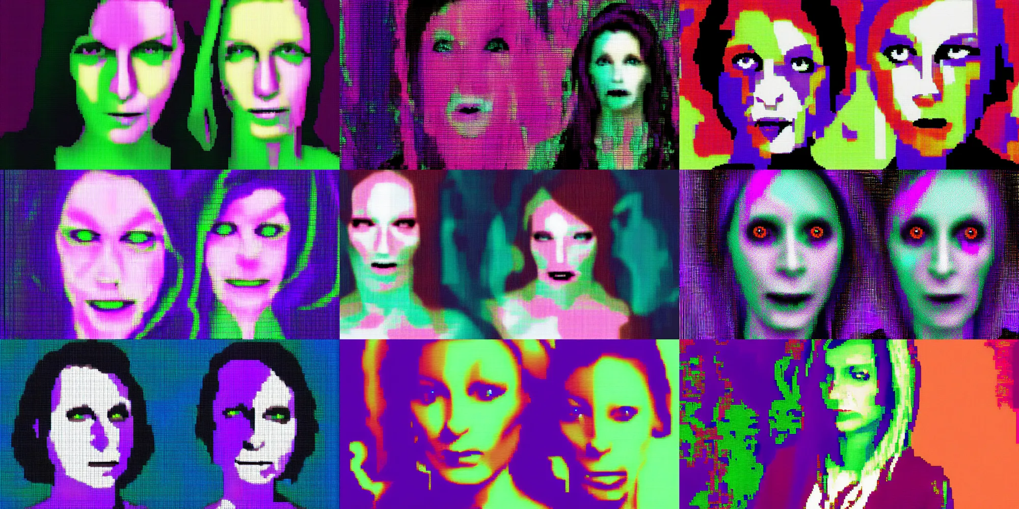 pixel sorted, datamoshed image of a scary woman | Stable Diffusion | OpenArt