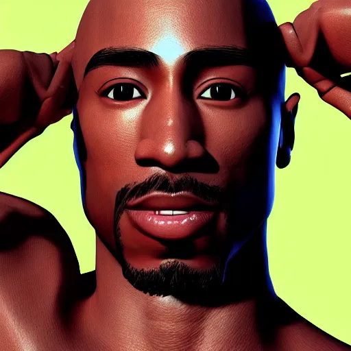 tupac shakur render as a very beautiful 3d anime man, | Stable Diffusion