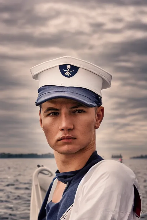 a portrait of a sailor on a boat, realistic portrait, | Stable ...