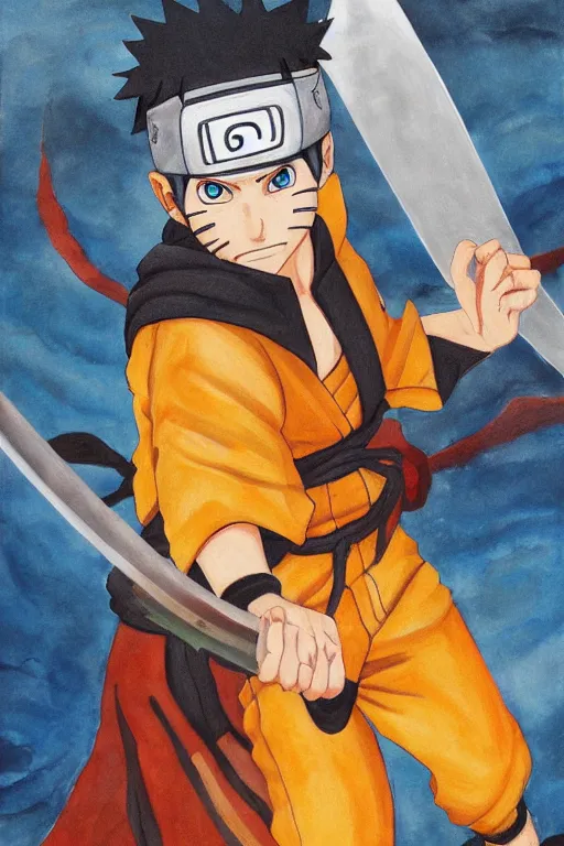 naruto holding a sword, painting | Stable Diffusion | OpenArt