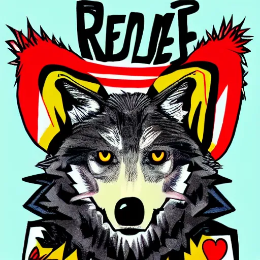 portrait of retarded wolf, funny, stupid, squint eyes, | Stable ...