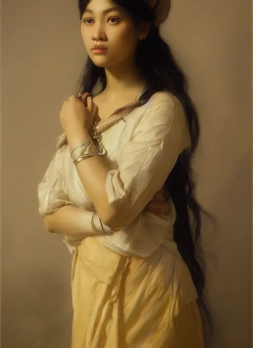 a beautiful painting of a filipina by felix | Stable Diffusion