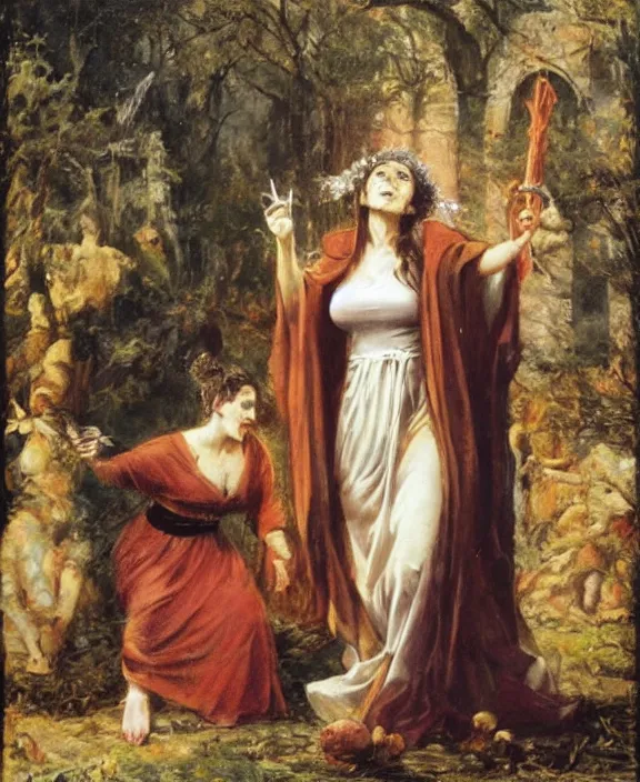 a pagan female sorcerer performing a fertility ritual | Stable ...