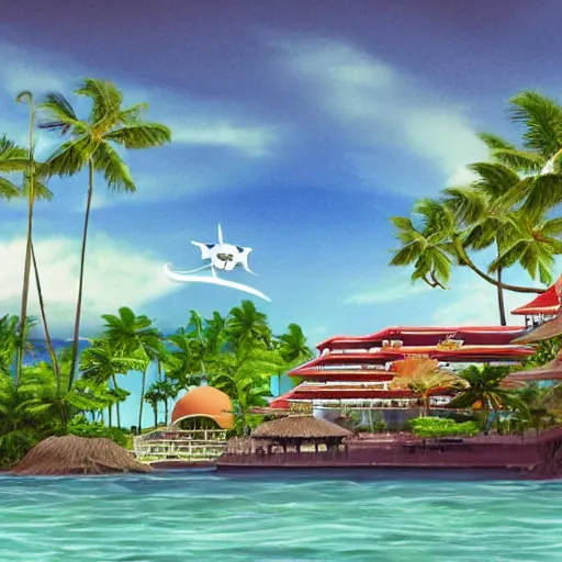 a beautiful tropical beachfront with a sith star | Stable Diffusion ...