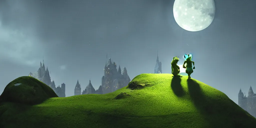 shrek as a moon, volumetric light, detailed, | Stable Diffusion