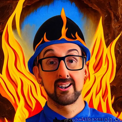 close-up of Blippi sitting on a golden throne in a | Stable Diffusion