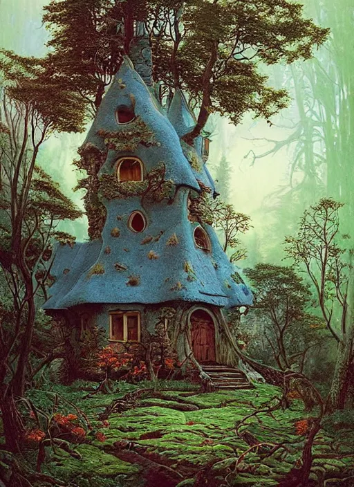 hyper realistic witch cottage rococo in the woods | Stable Diffusion ...