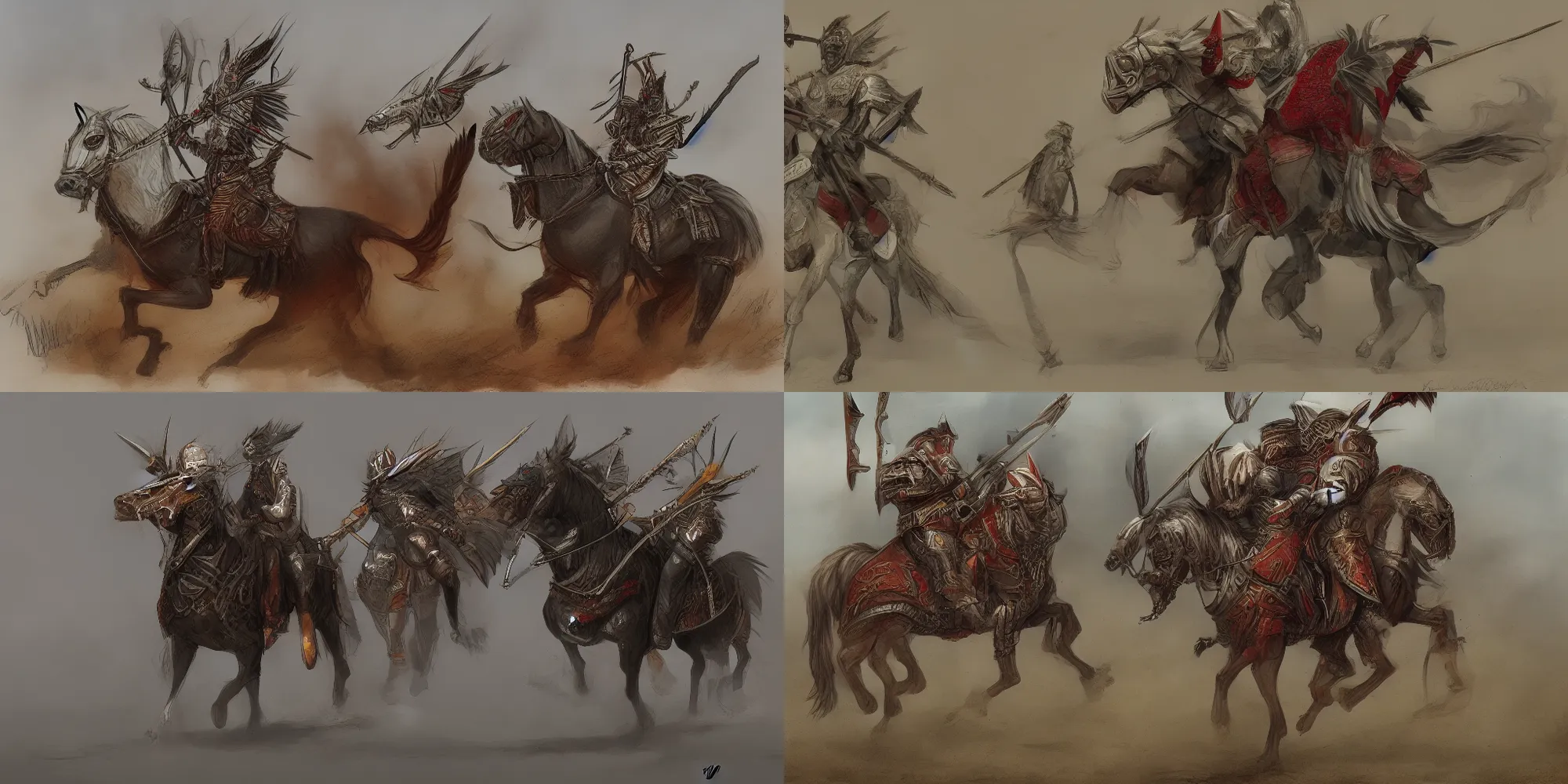 character design, undead winged hussar, riding | Stable Diffusion | OpenArt