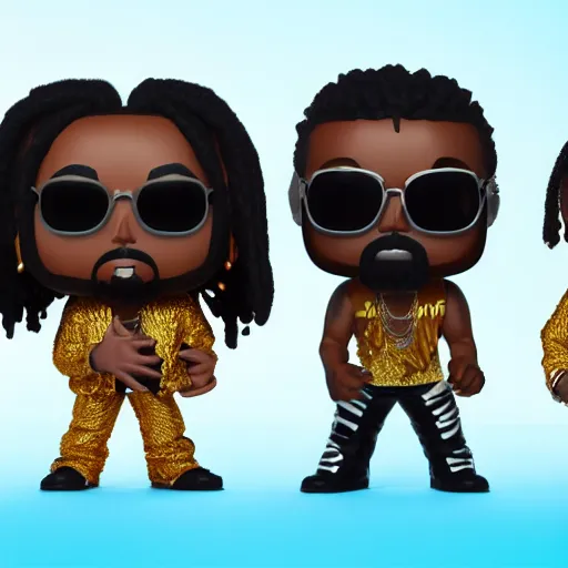 funko pop of rap group migos, product shot, macro, | Stable Diffusion ...