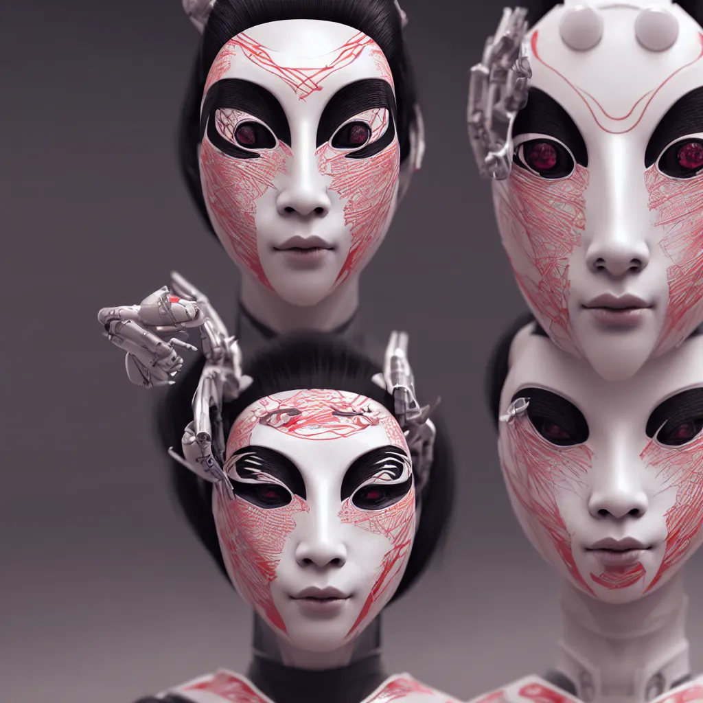 a beautiful japanese geisha cyborg android portrait, | Stable Diffusion ...