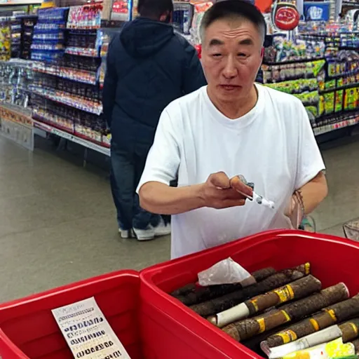 my chinese uncle smoking a cigarette at the Walmart | Stable Diffusion ...