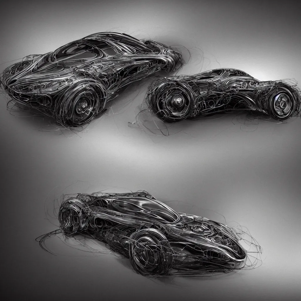 open top sports car shaped as time machine in latent | Stable Diffusion ...